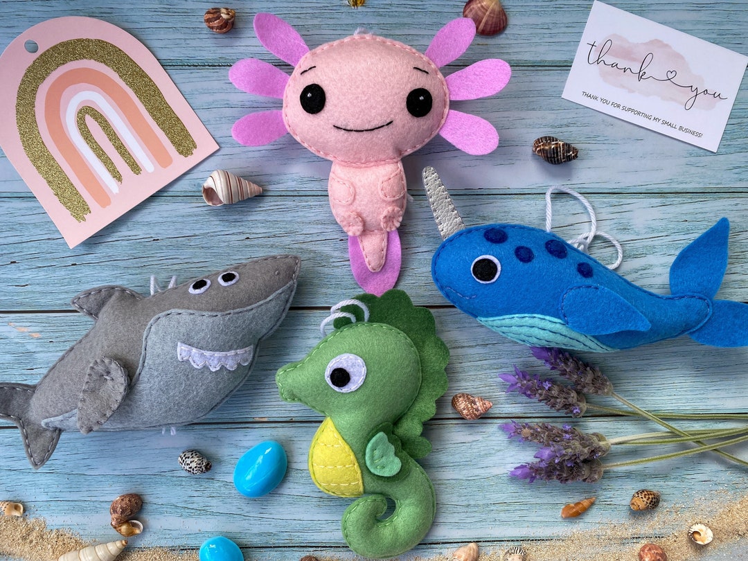 Felt Ocean Animals, Underwater Felt Toys, Marine Animal Toy, Ocean ...