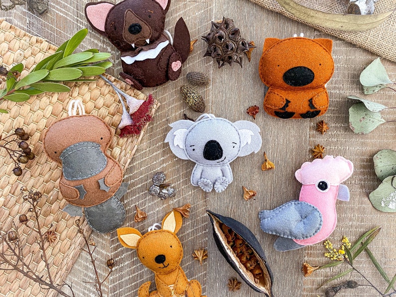 Handmade Felt Australian Animal Toys, Nursery Decor - Etsy Australia