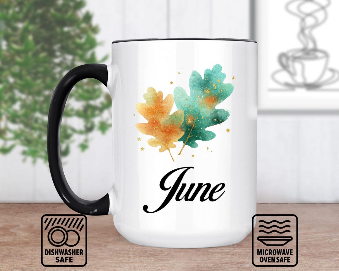 Tiny Oak Leaves Mug With Custom Name - Personalized Mug for Nature Lovers, Unique Gift Idea ...