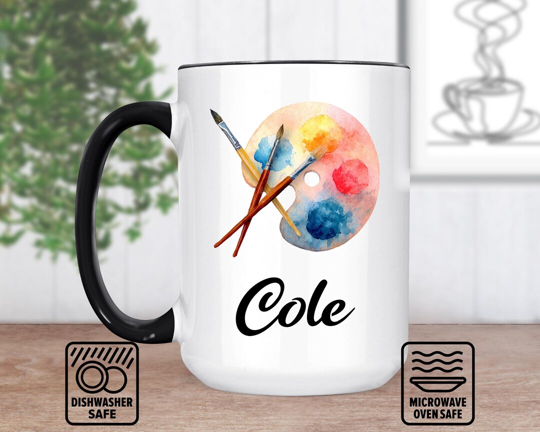 Painters Palette Mug With Name, Personalized Painters Palette Gift for ...