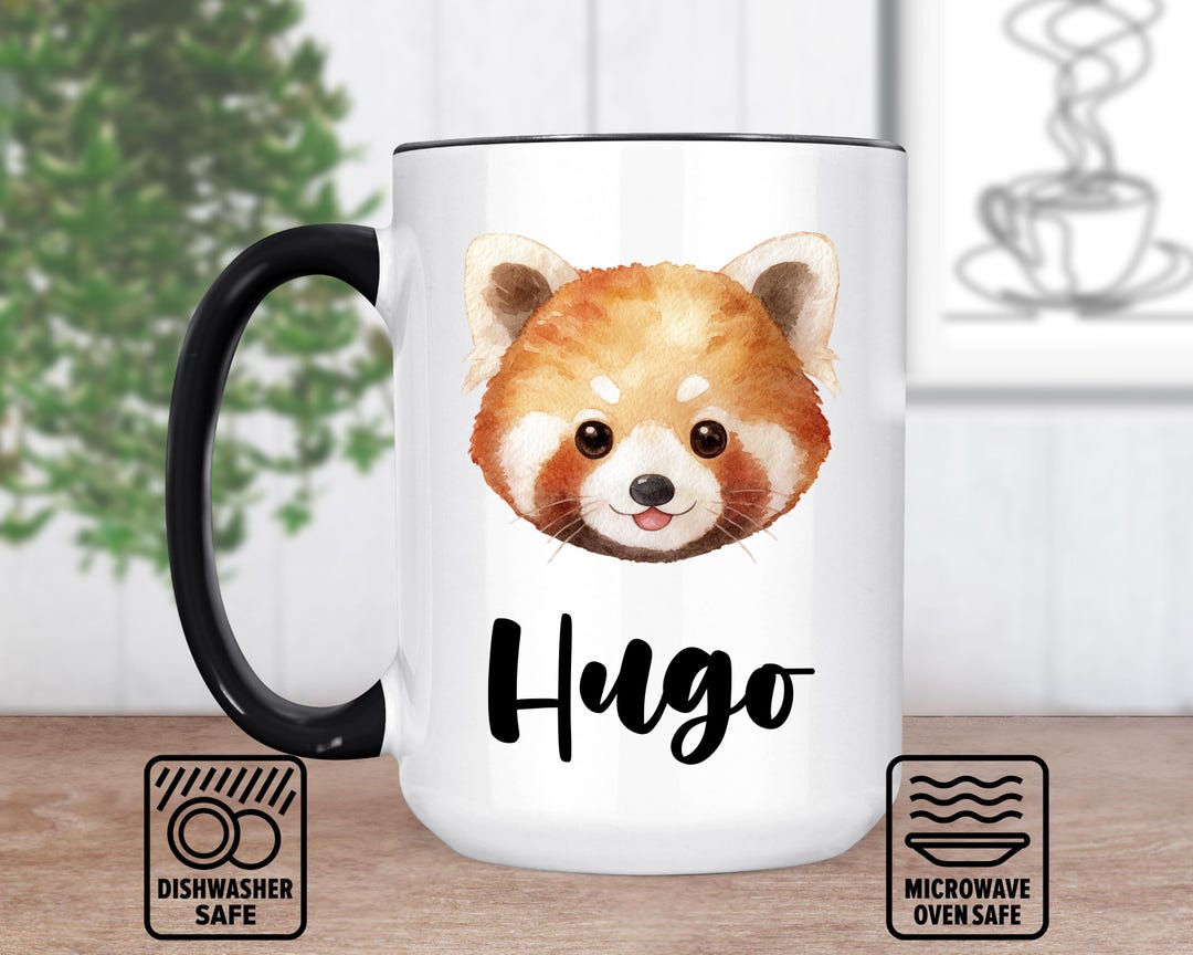 Red Panda Head Mug With Custom Name - Unique Gift Idea for Animal ...