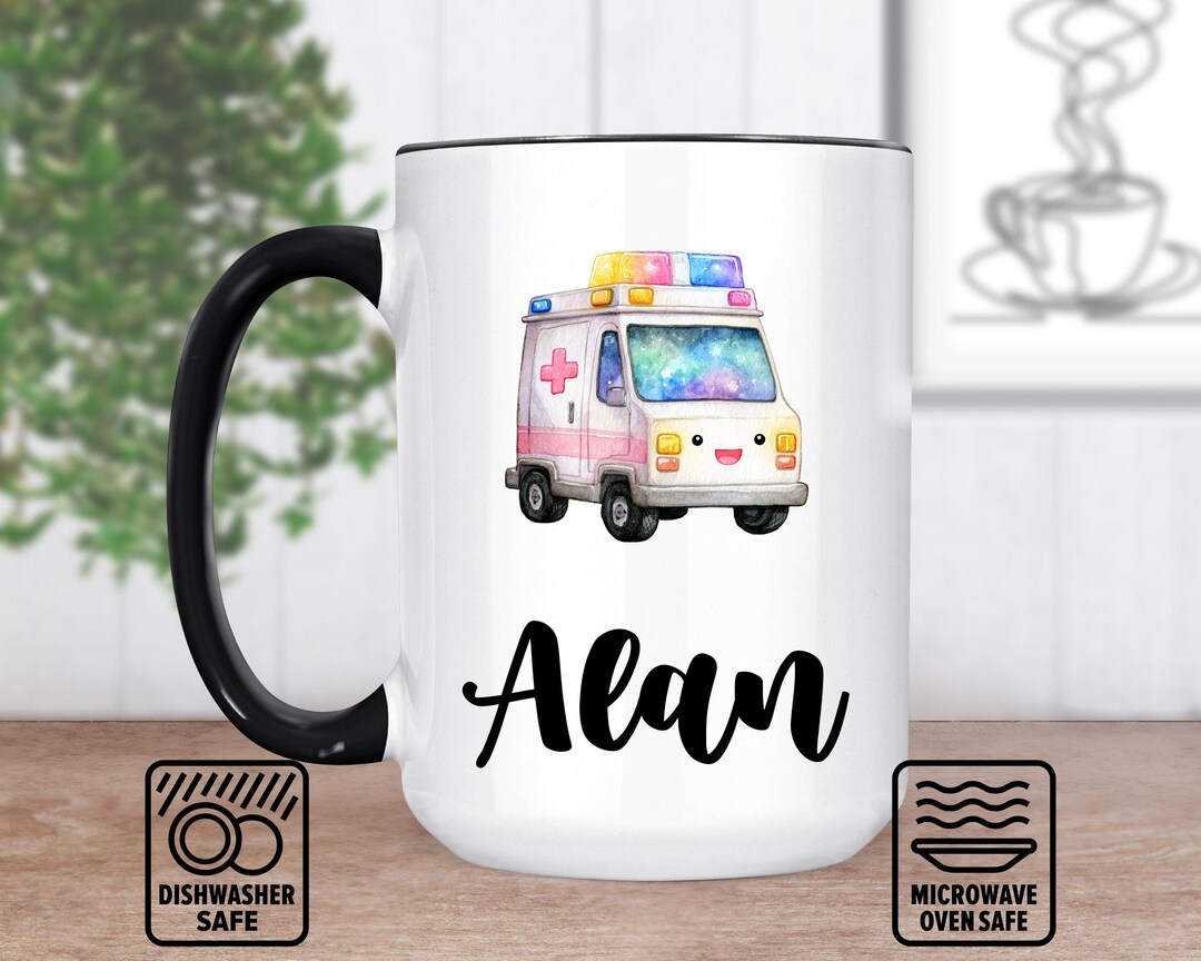 Ambulance Mug With Name, Personalized Ambulance Gift for Coffee Lovers ...