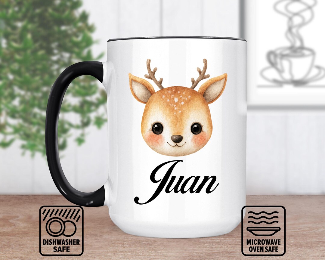 Deer Head Mug With Custom Name - Personalized Mug for Hunters, Rustic ...