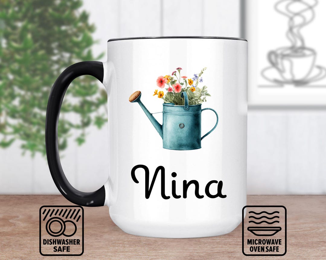 Watering Can Mug With Name, Personalized Watering Can Gift for Coffee ...