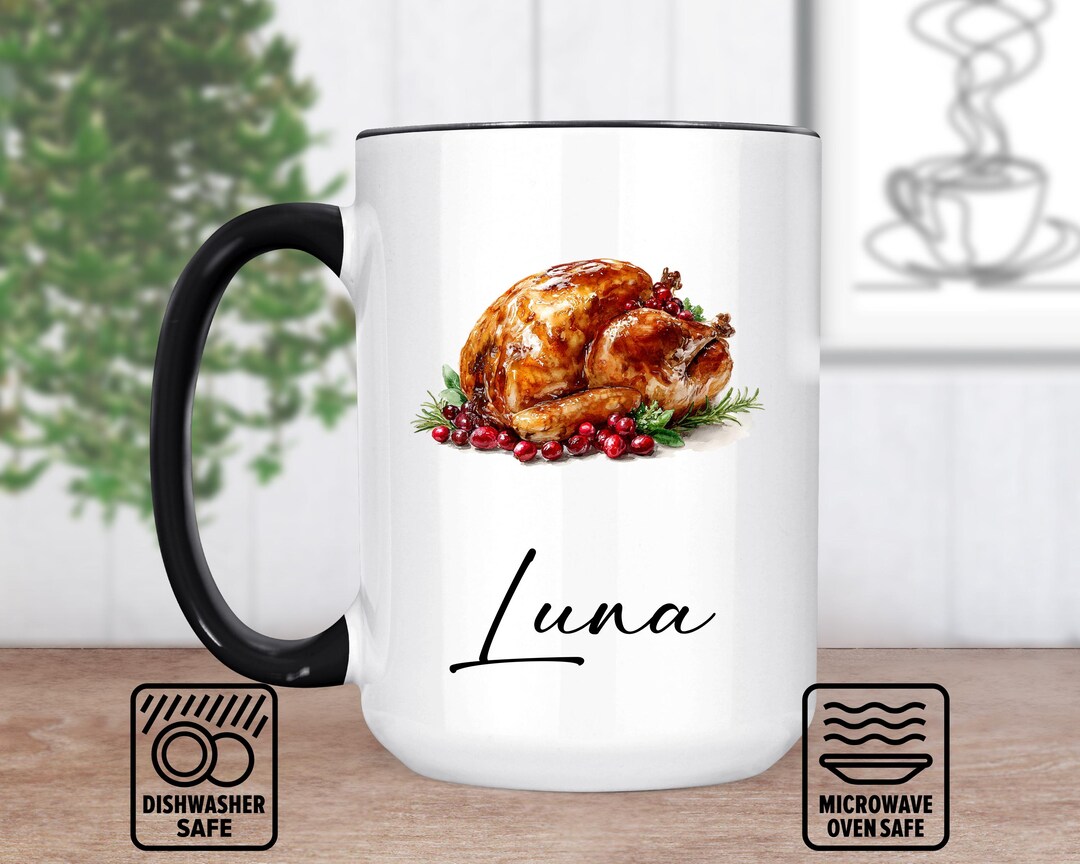 Golden Roast Turkey Mug for Thanksgiving | Custom Fall Gift ...