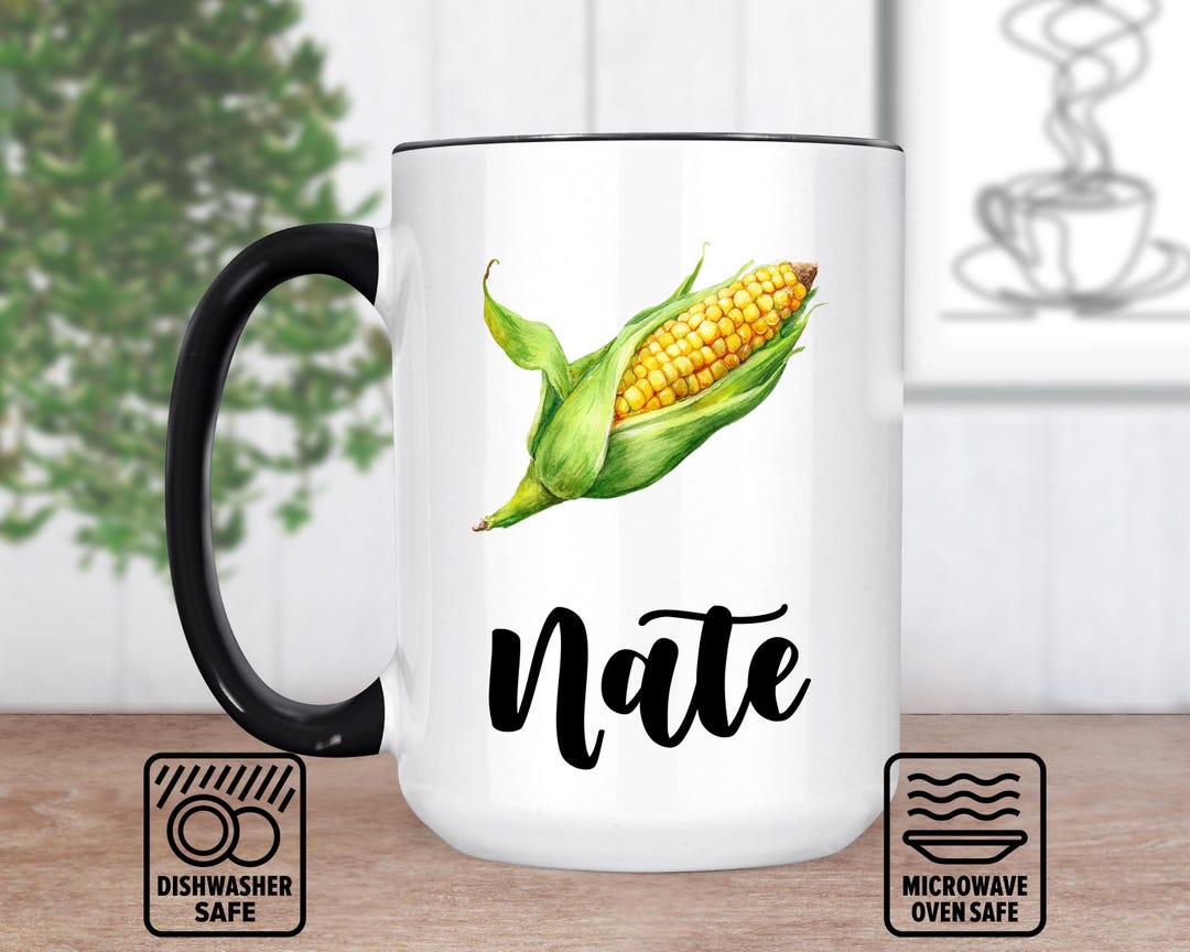 Green Corn Mug With Name, Personalized Green Corn Gift for Coffee ...