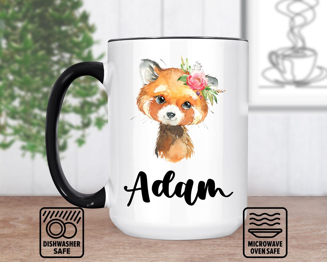 Baby Red Fox Mug With Name – Custom Cute Fox Coffee Cup for Kids and ...
