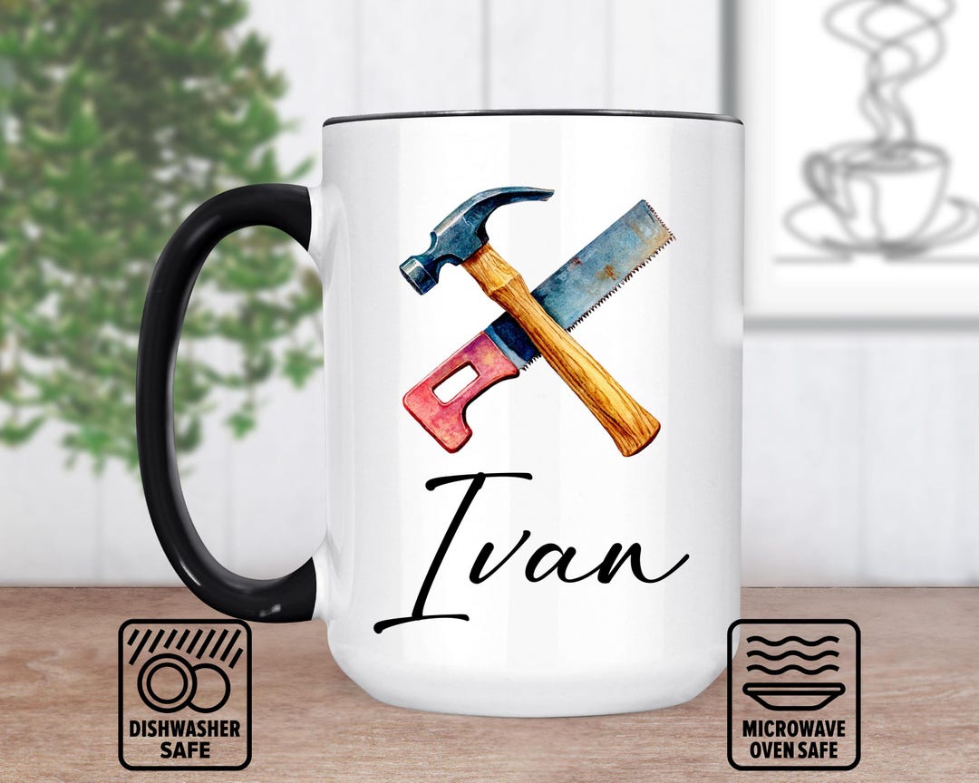Handsaw Hammer Mug With Name, Personalized Handsaw Hammer Gift for ...