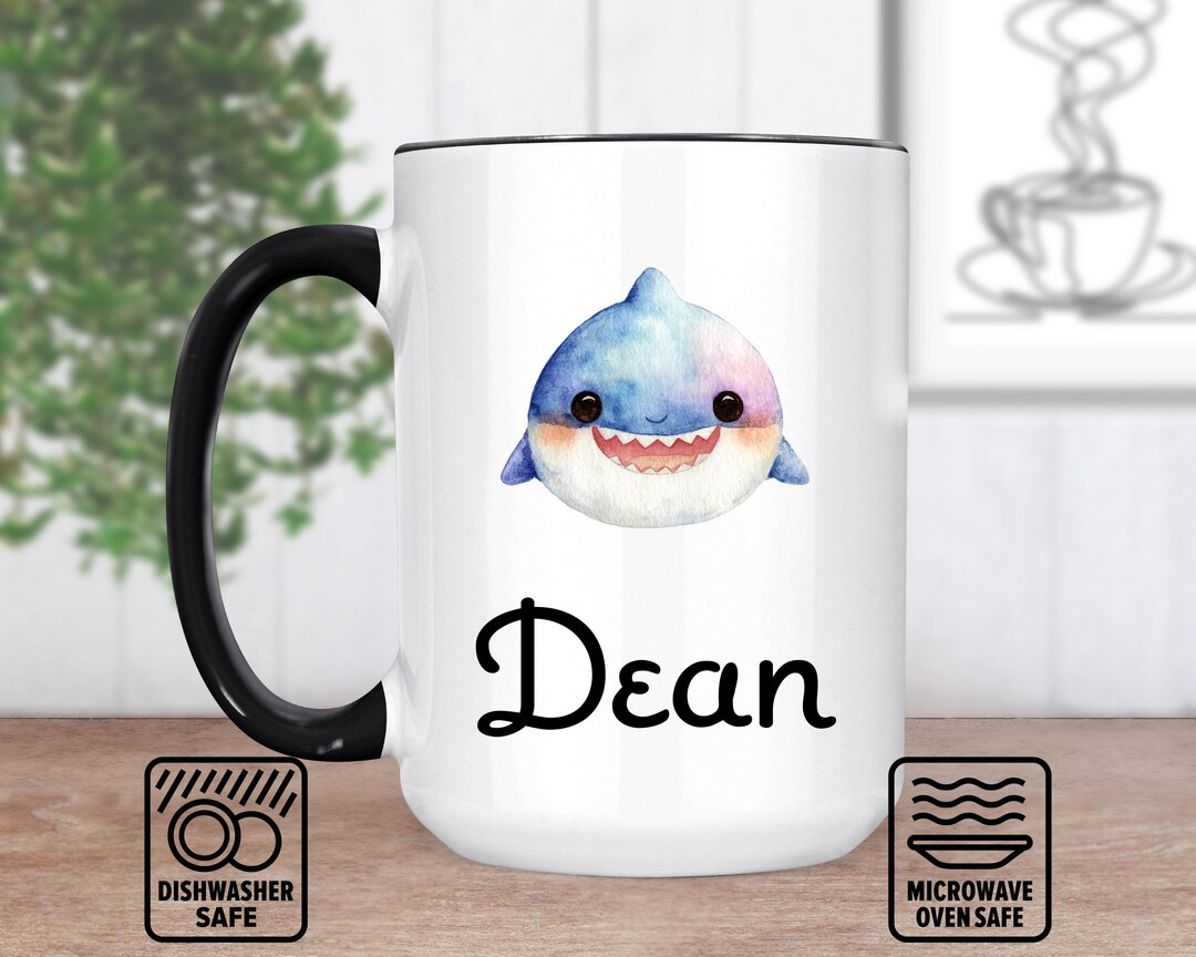 Shark Head Mug With Custom Name | Personalized Mug Gift for Ocean ...
