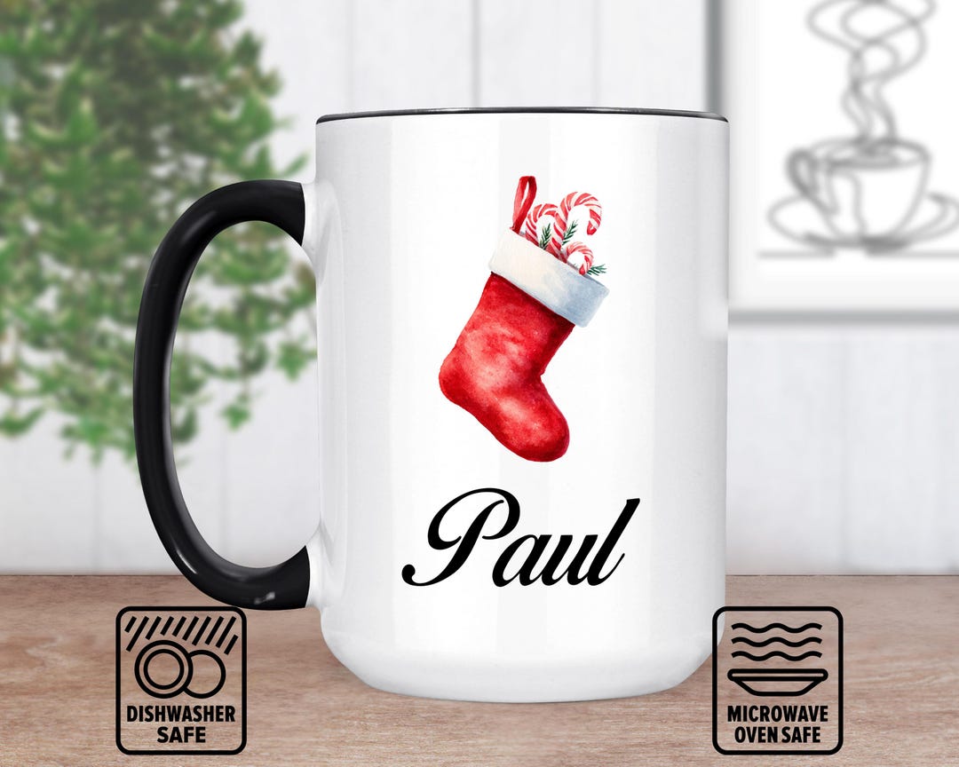 Red Christmas Mug, Retro Red Christmas Coffee Mug With Vintage Style ...