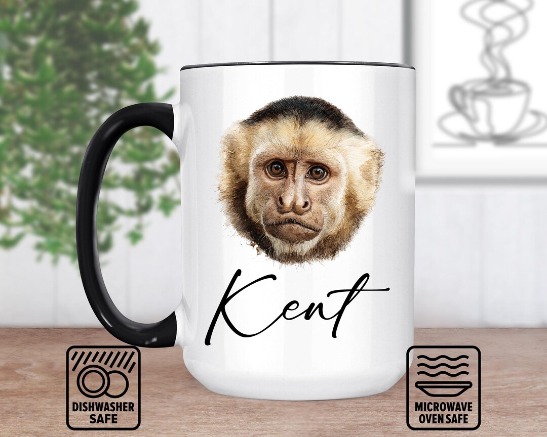 Capuchin Monkey Head Mug - Custom Ceramic Design, Personalized Mug With ...