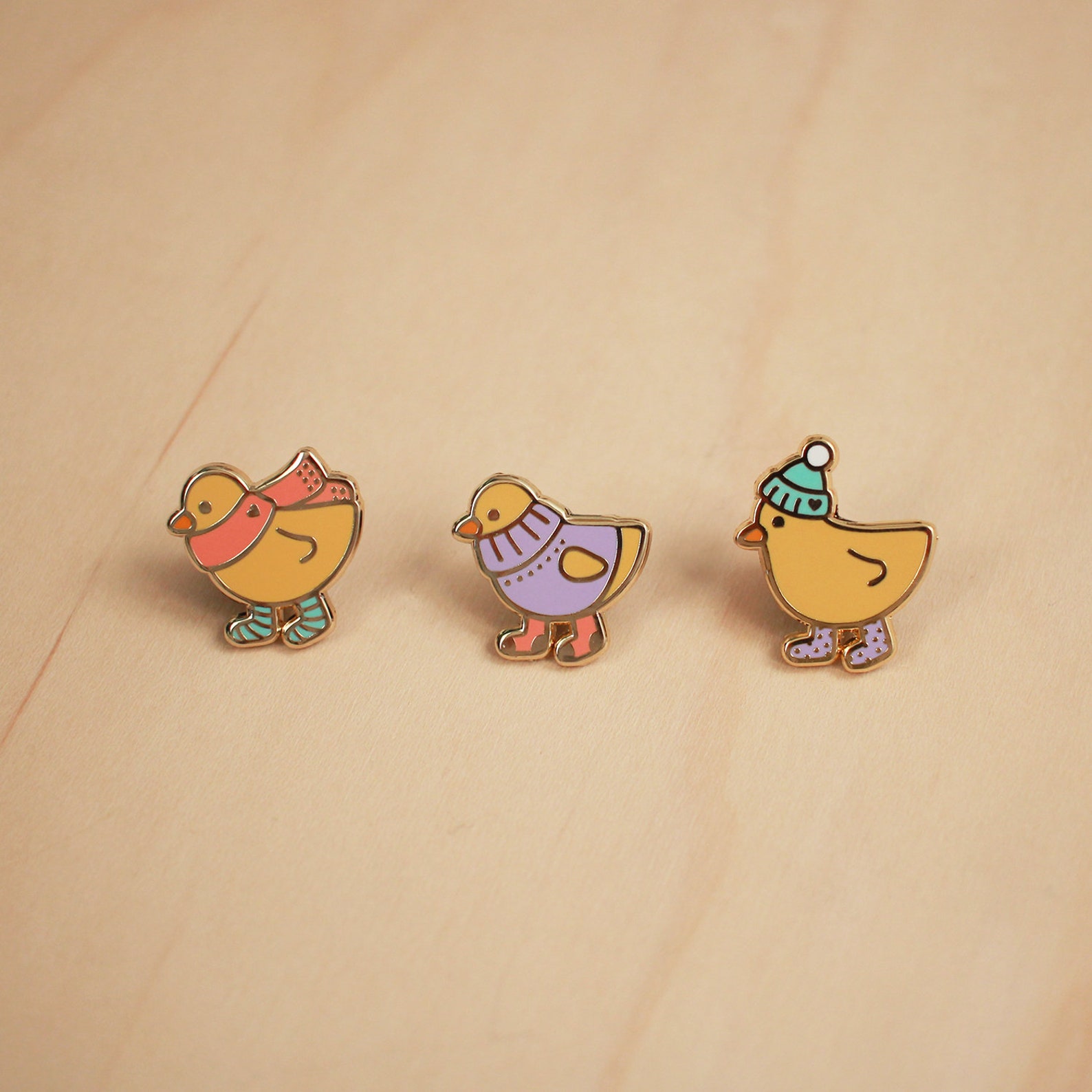 Three Little Ducks Cozy Ducks Enamel Pins Kawaii Enamel - Etsy