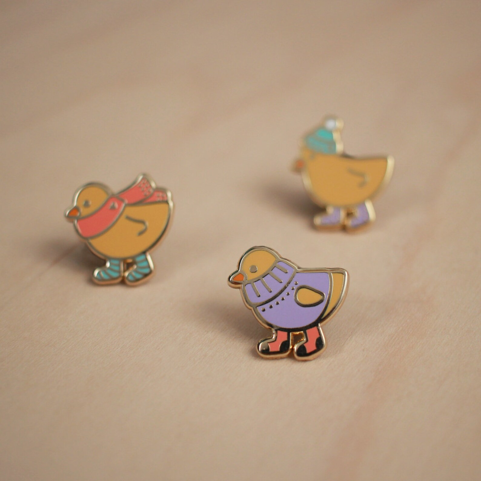 Three Little Ducks Cozy Ducks Enamel Pins Kawaii Enamel - Etsy