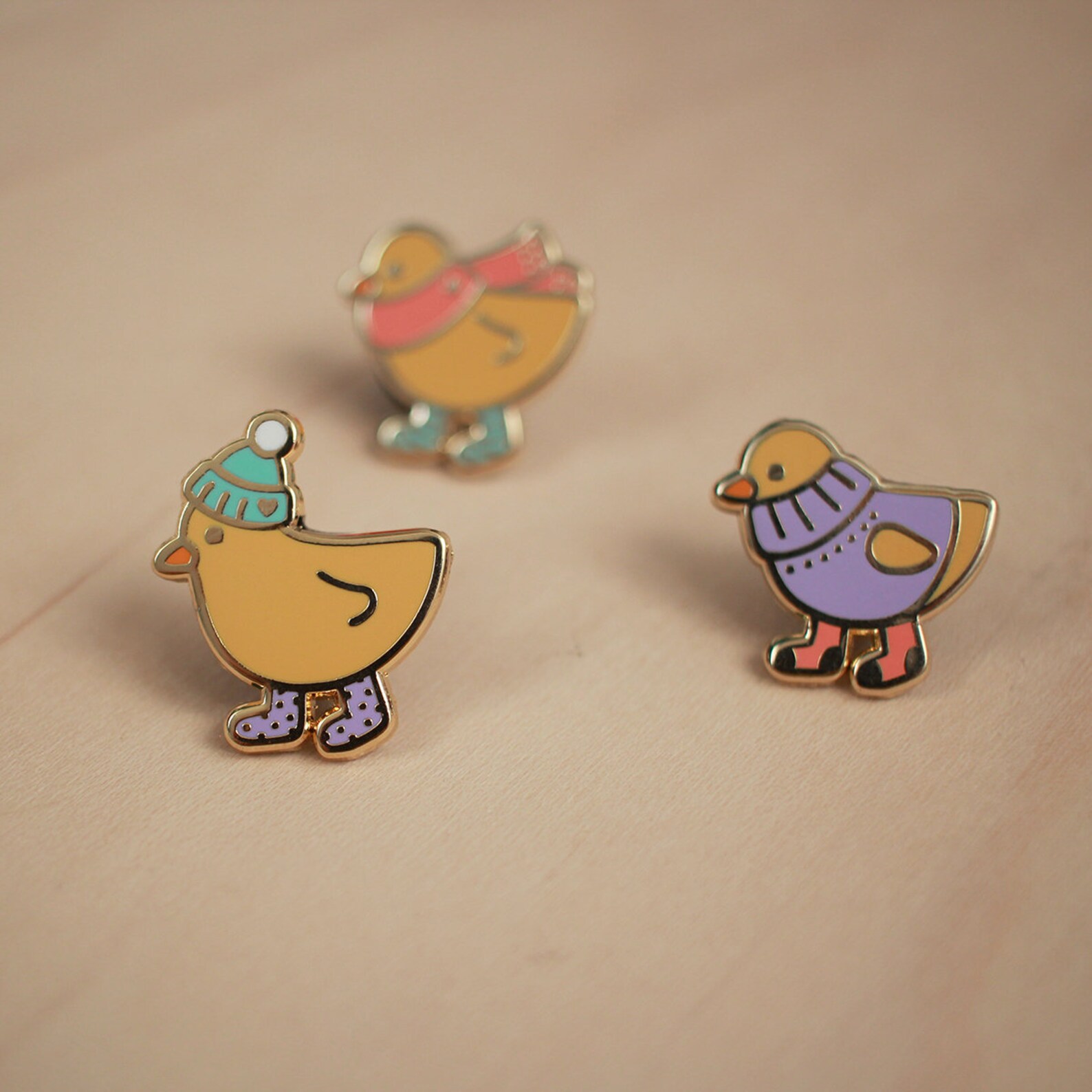 Three Little Ducks Cozy Ducks Enamel Pins Kawaii Enamel - Etsy