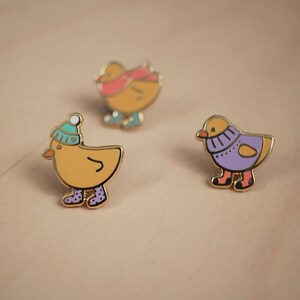 Three Little Ducks Cozy Ducks Enamel Pins Kawaii Enamel - Etsy