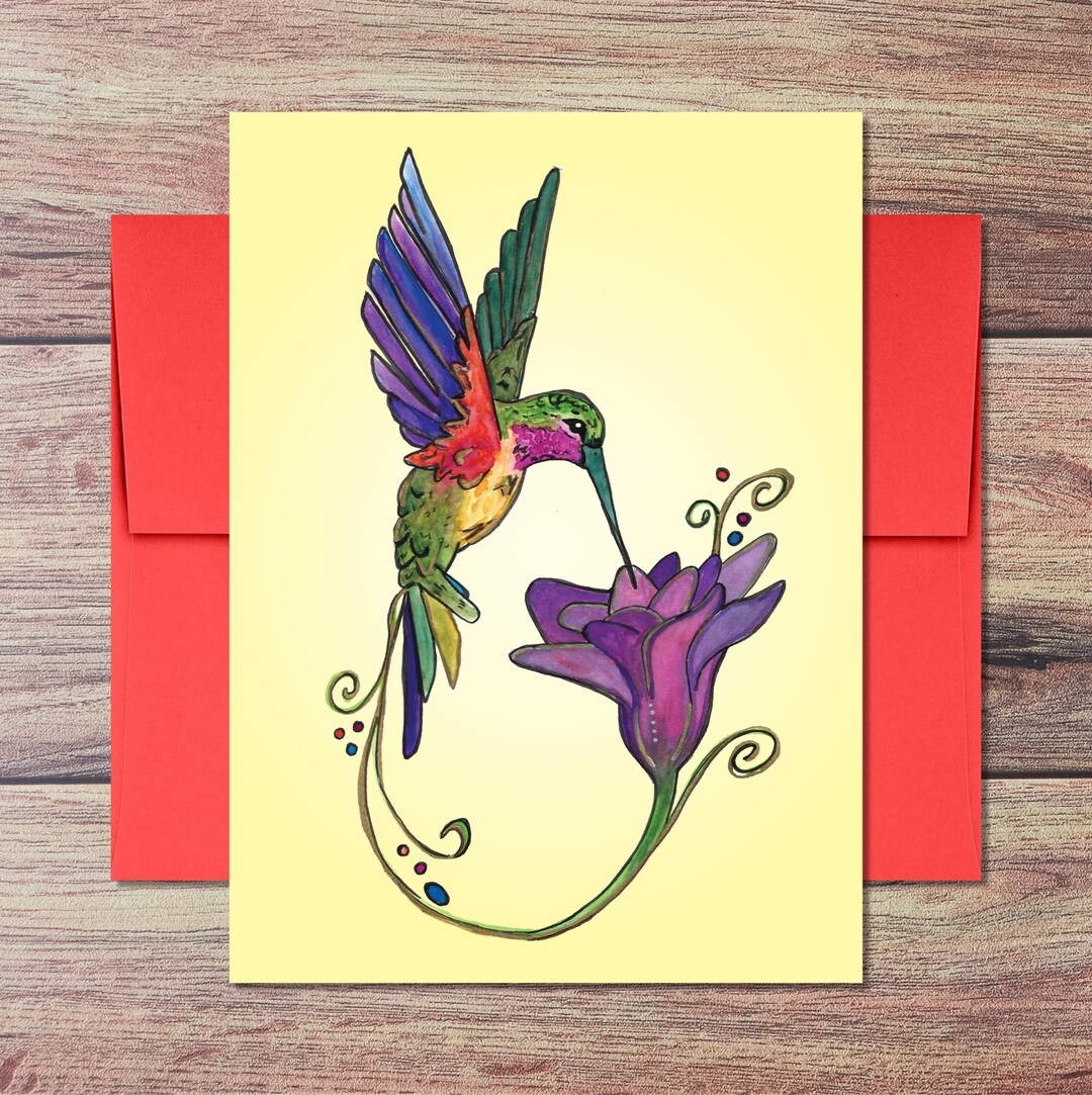 Hummingbird Greeting Card: Thinking of You, Bird Lover - Etsy
