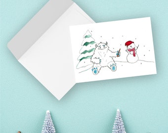 YETI to Party, Birthday Card, Holiday Card, Yeti Card, Celebrate Card ...