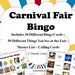 30 Carnival Fair Bingo Cards Carnival Theme Party County Fair Circus ...