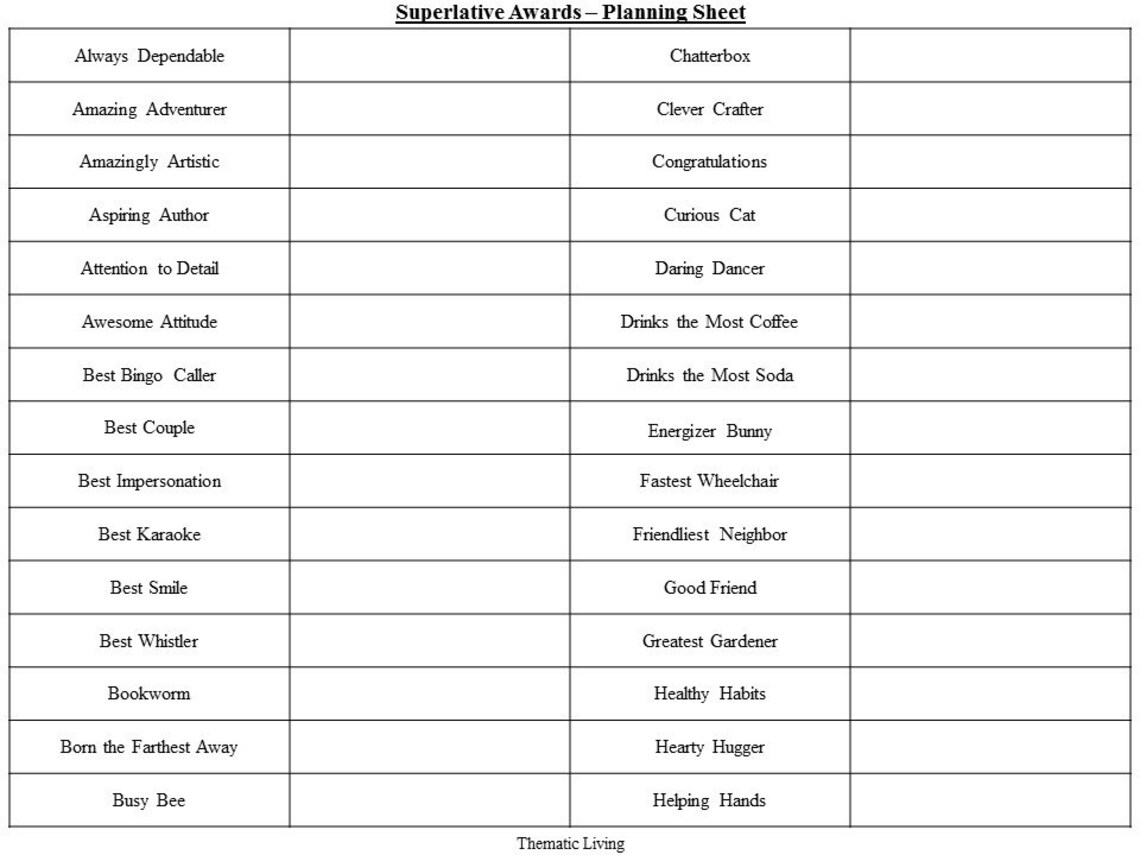 100 Superlative Awards for Adults Senior Living Adult Day Care Setting ...