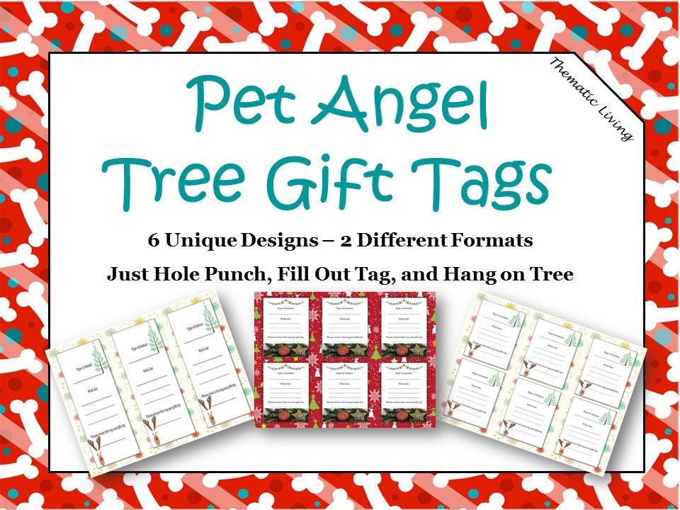Pet Angel Tree Gift Tags | Giving Tree | Printable | Digital Download ...
