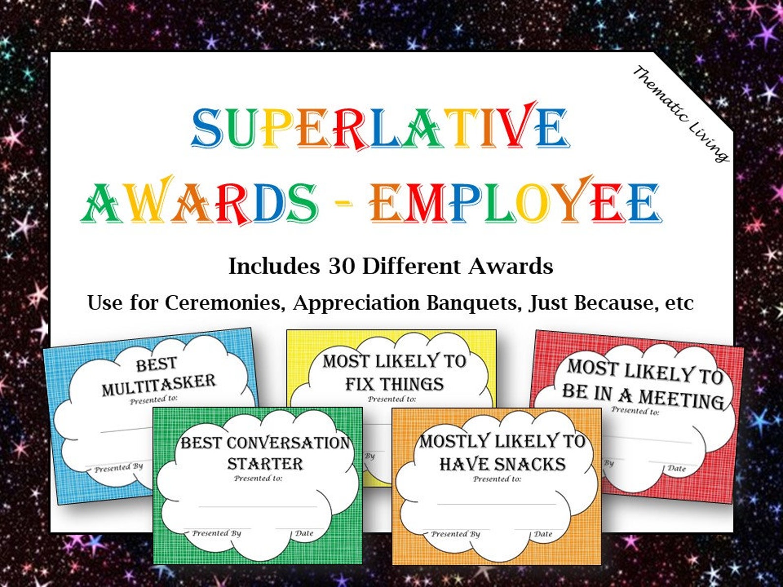 30 Employee Superlative Awards Senior/assisted Living Adult Day Care ...