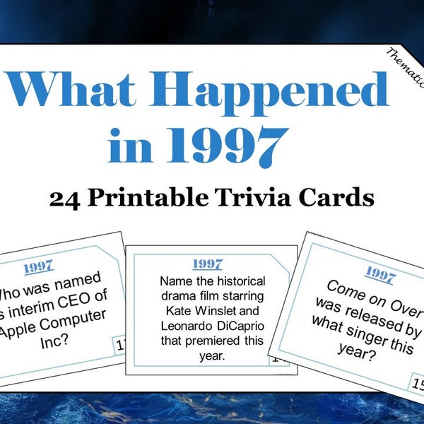 1997 Trivia Cards - Etsy