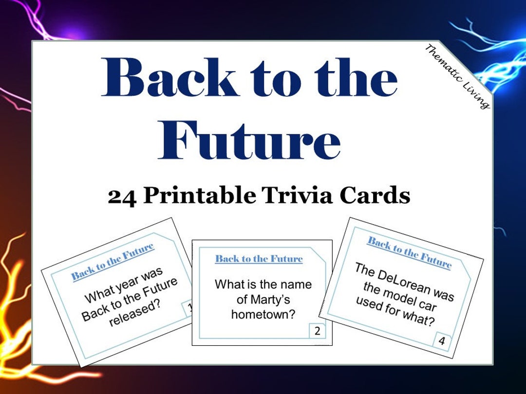 24 Back to the Future Printable Trivia Cards Movie Trivia Questions ...