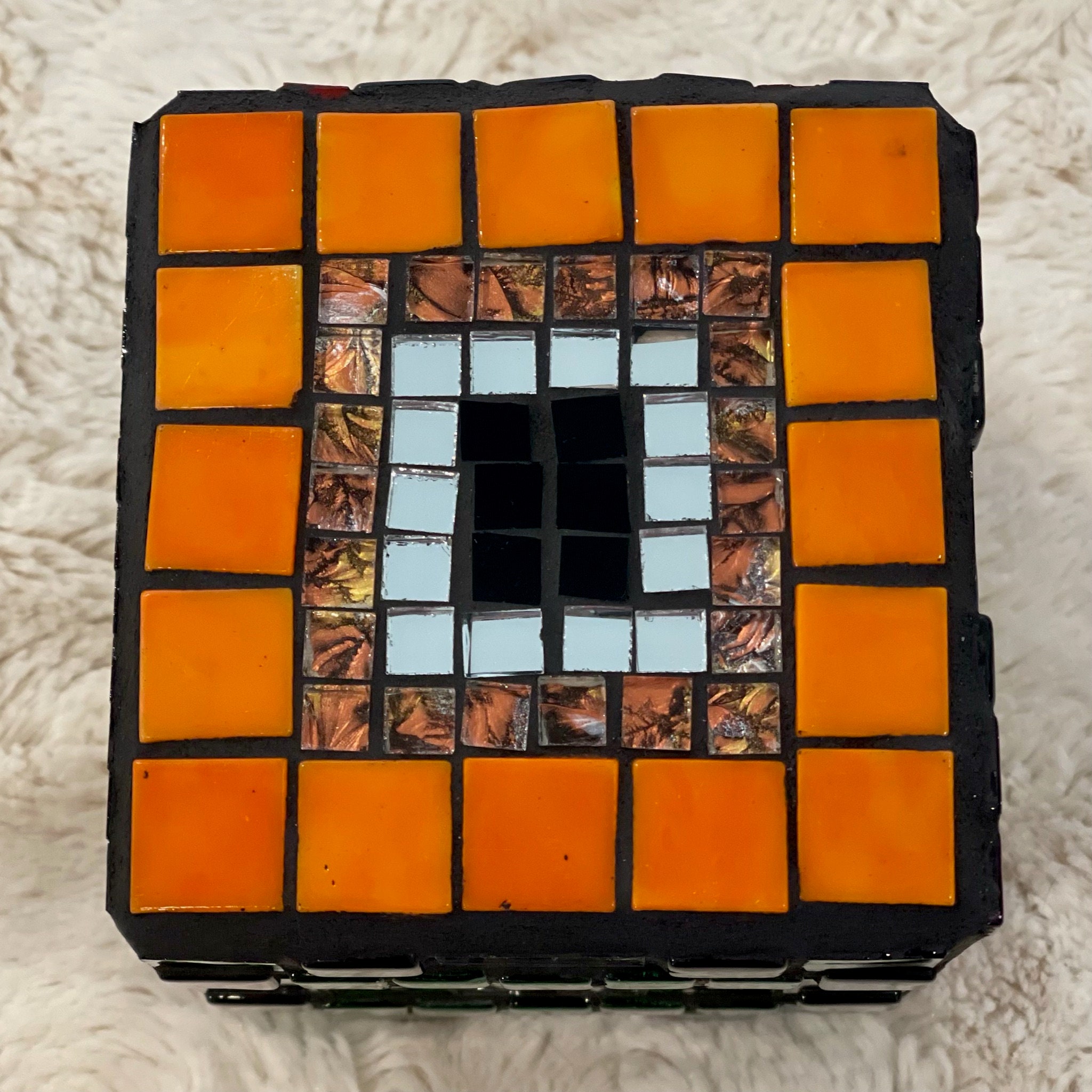 Small Mosaic Color Block Cube - Etsy