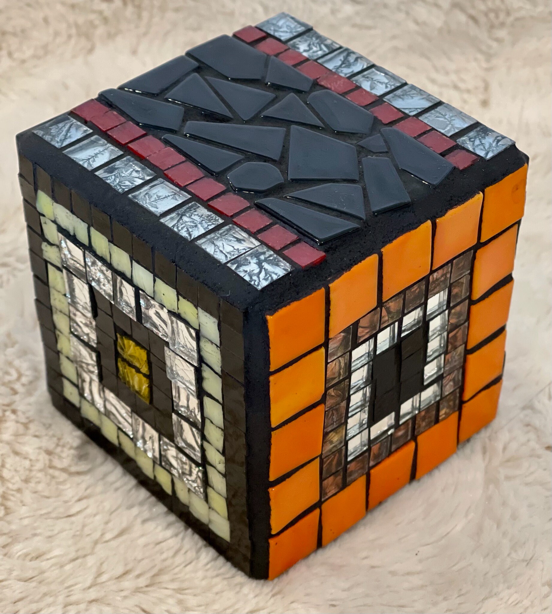 Small Mosaic Color Block Cube - Etsy