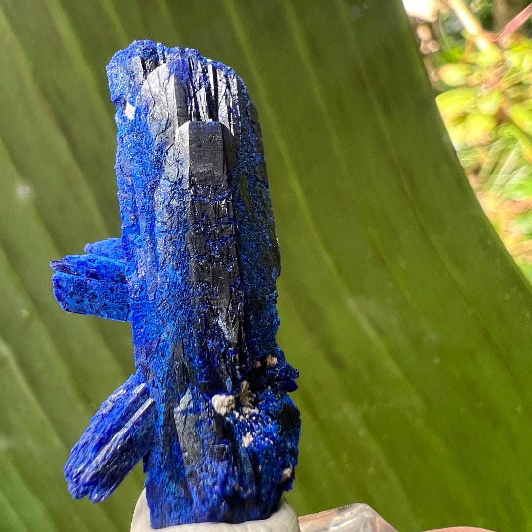 Bladed Azurite Crystal Cluster From Touissit Morocco • 6 Grams Natural ...