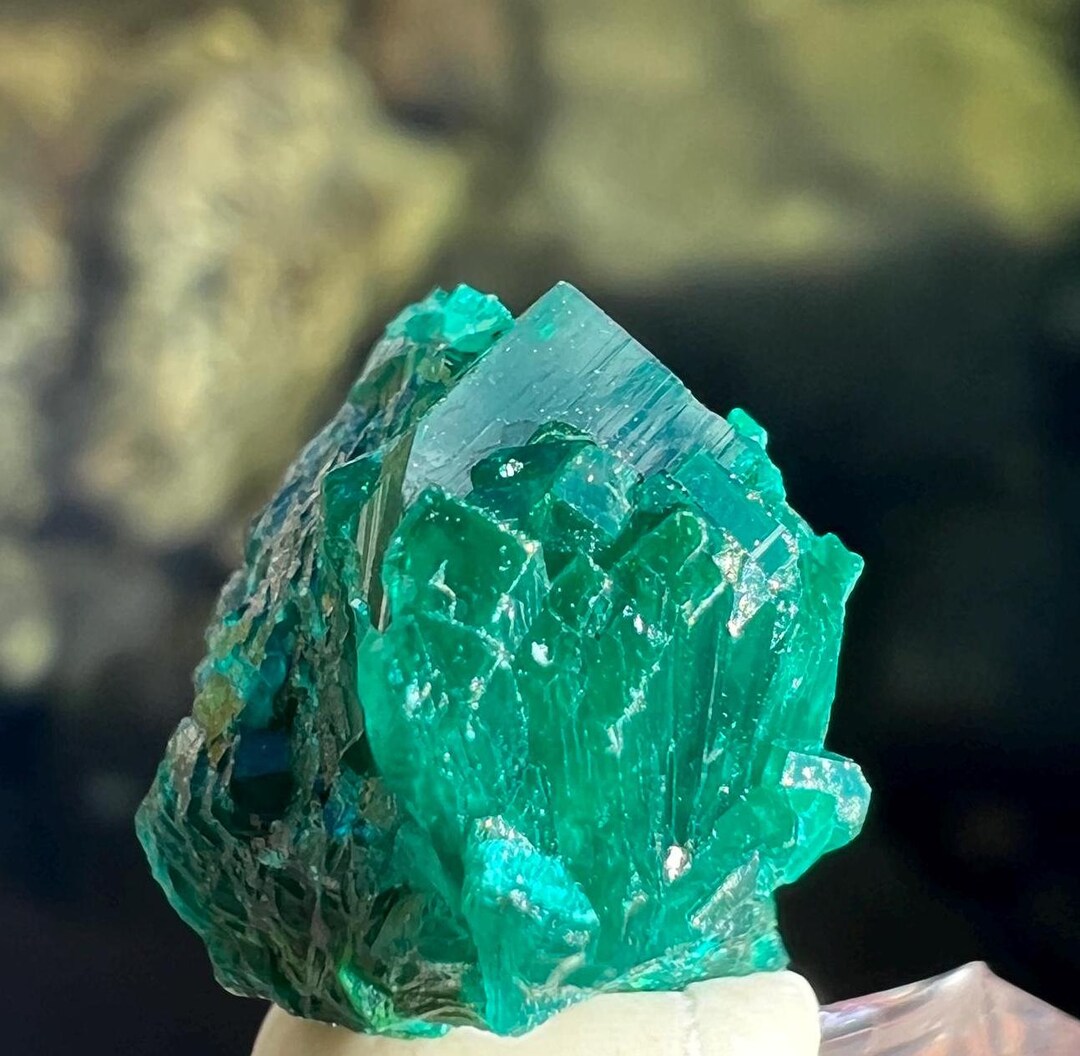 Tiny Green Dioptase Crystal Cluster From Pool Congo Raw Natural Emerald ...