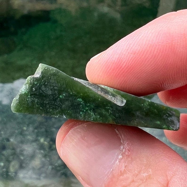 Nephrite Jade Rough W/ Chromium Inclusions • 37 Grams Cabochon Jewelry ...