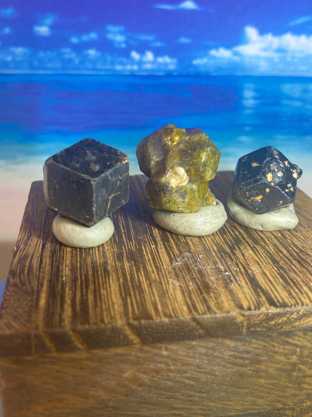 3 Beautiful Green Andradite Garnet Mineral Specimen From Mali Africa Garnet Raw and Totally ...