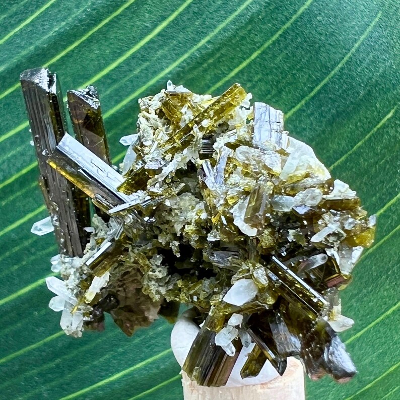 Double Terminated Epidote & Quartz Crystal Cluster • 10 Grams Natural ...