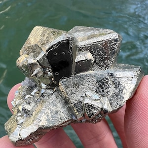 Large Octahedral Pyrite Cluster From Peru • 1/3 of a Pound!! 170 Grams ...