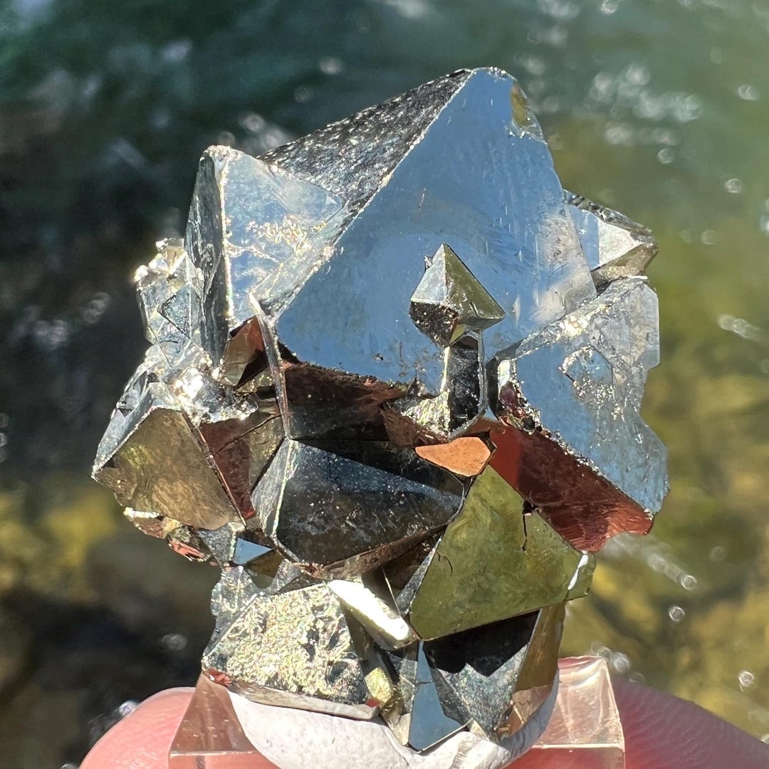 Trigonal Pyritohedral Pyrite Crystal Cluster • 34 Grams Natural Pyramid ...