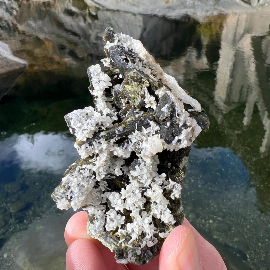 Self Standing INSANE Large Epidote & Calcite Cluster Crystal From Mali ...
