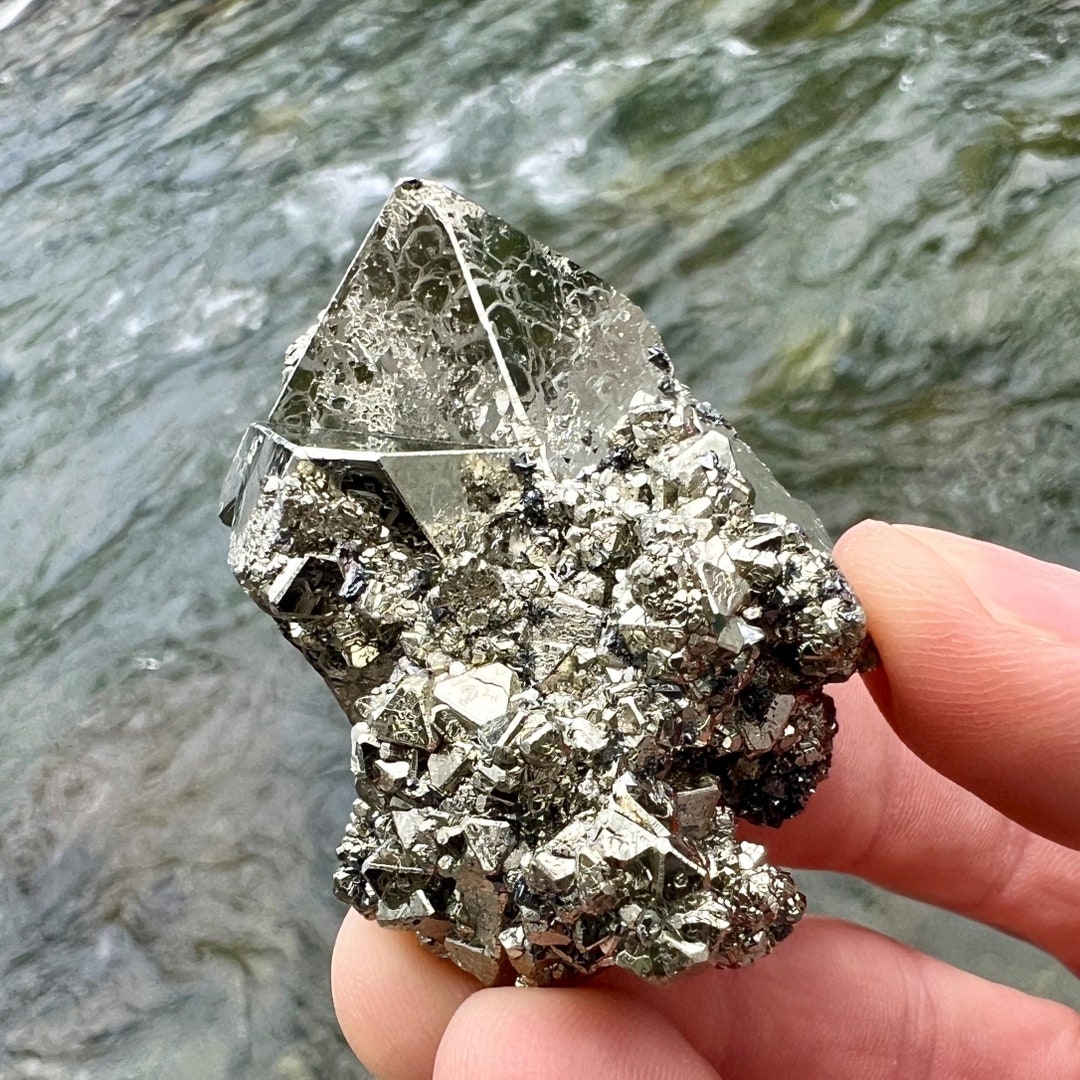 Glorious Peruvian Pyrite Pyramid Cluster • 104 Grams • Genuine Pyramid ...