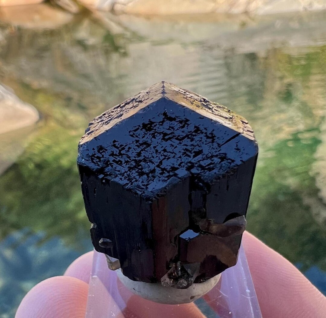 Beautiful Etched Black Tourmaline Crystal W/ Mercedes Termination From ...