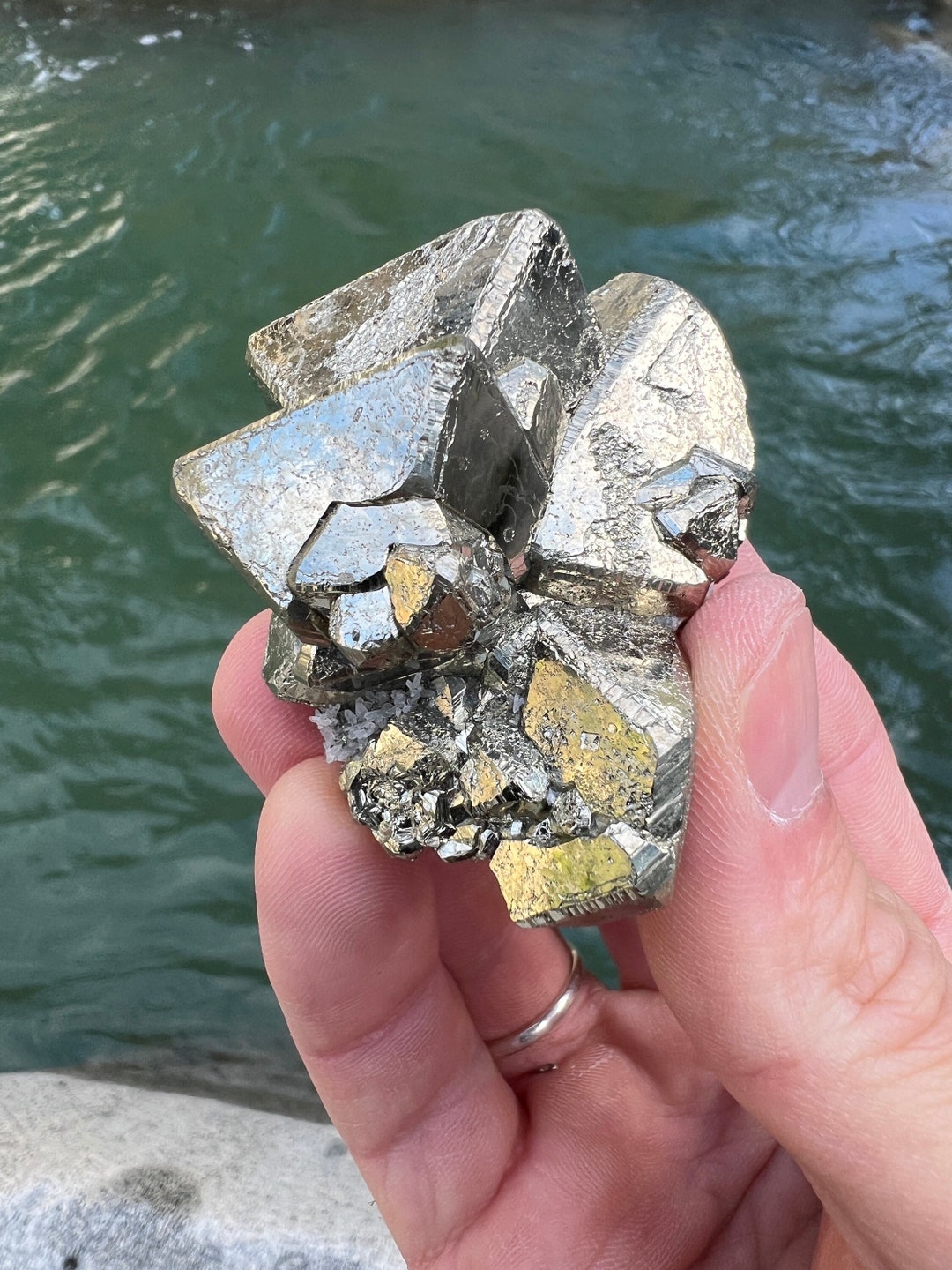 Large Octahedral Pyrite Cluster From Peru • 1/3 of a Pound!! 170 Grams ...