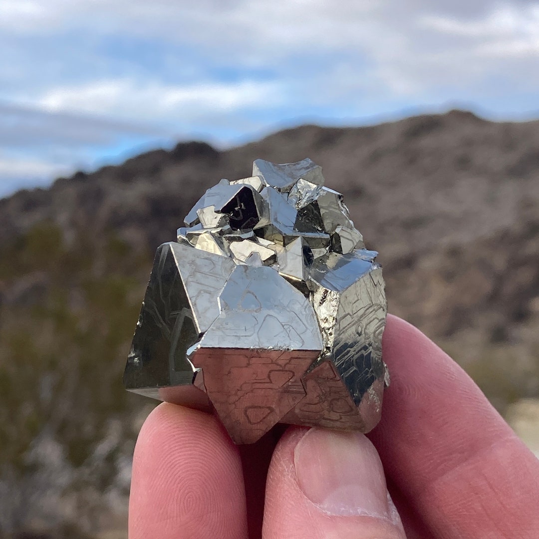 Large Octahedral Pyrite Crystal From Peru 111 Grams Genuine Pyramid ...
