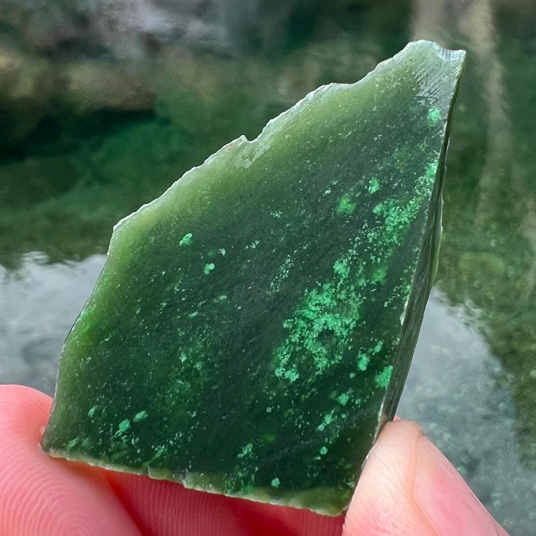 Raw Nephrite Jade Rough W/ Chromium Inclusions • 28 Grams Cabochon ...