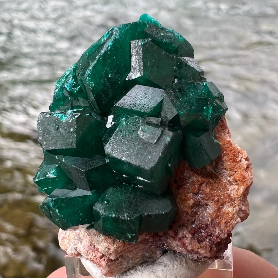 Self Standing Emerald Green Dioptase Crystals Cluster From Namibia • 16 ...