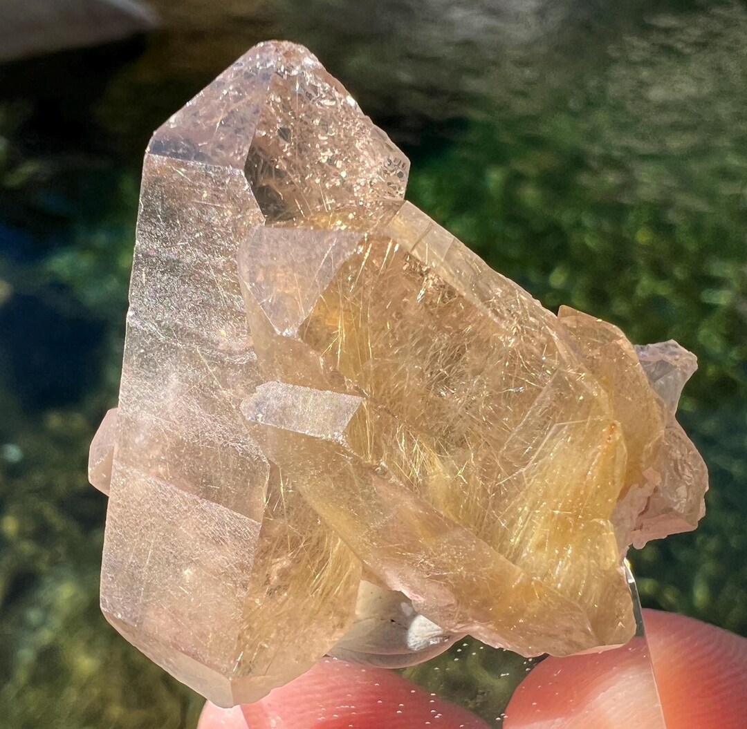 Delectable Golden Rutile Quartz Crystal Cluster 22 Grams Natural Raw ...