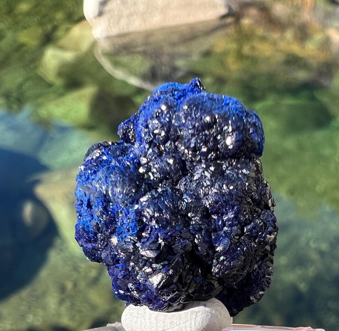 Sparkly Blue Azurite Blueberry Crystal From Morocco • 11 Grams Natural ...