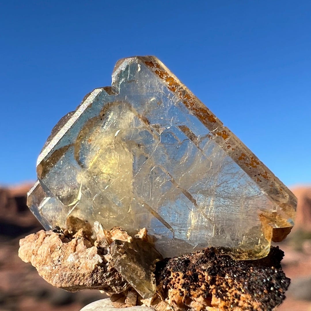 Honey Barite Crystal From Peru on Matrix High Quality Natural Peruvian ...