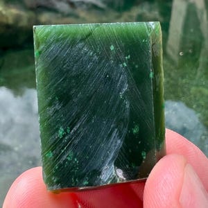 Nephrite Jade Slab Rough W/ Chromium Inclusions 17 Grams Cabochon ...