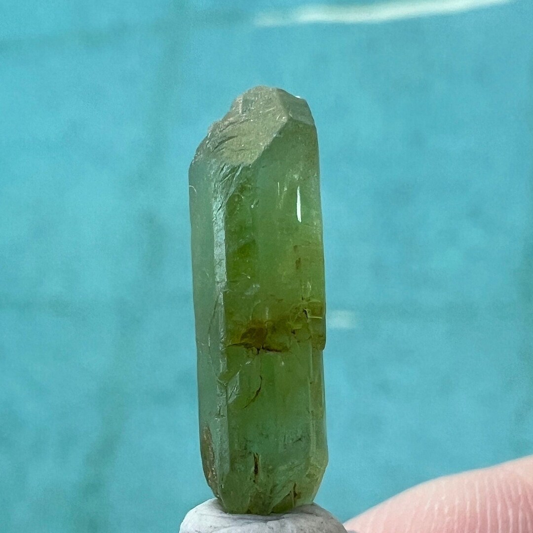 DOUBLE TERMINATED Green Peridot Crystal From Himalayas • 1.4 Grams Nice ...
