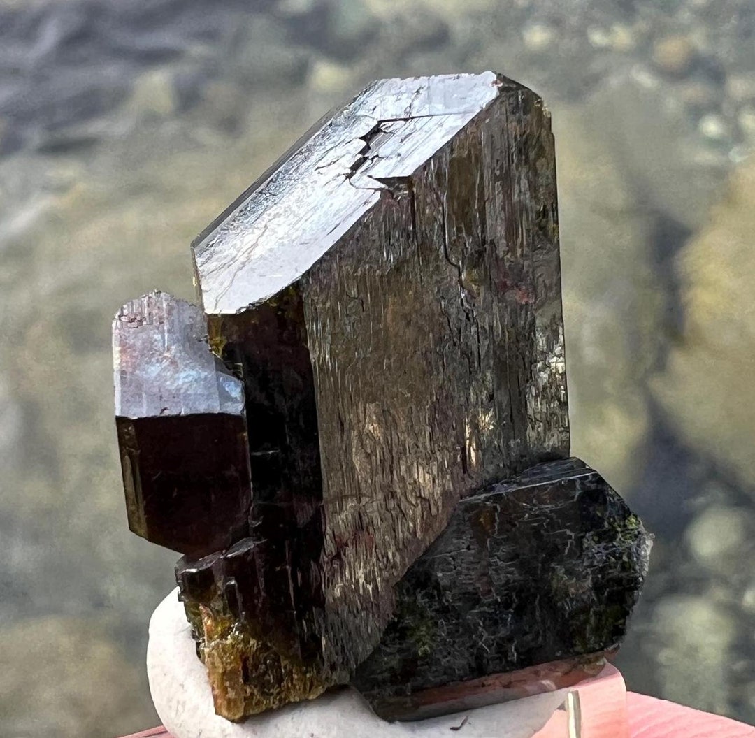 Gemmy Epidote Crystal Cluster • 12 Grams Natural Green Epidote From ...