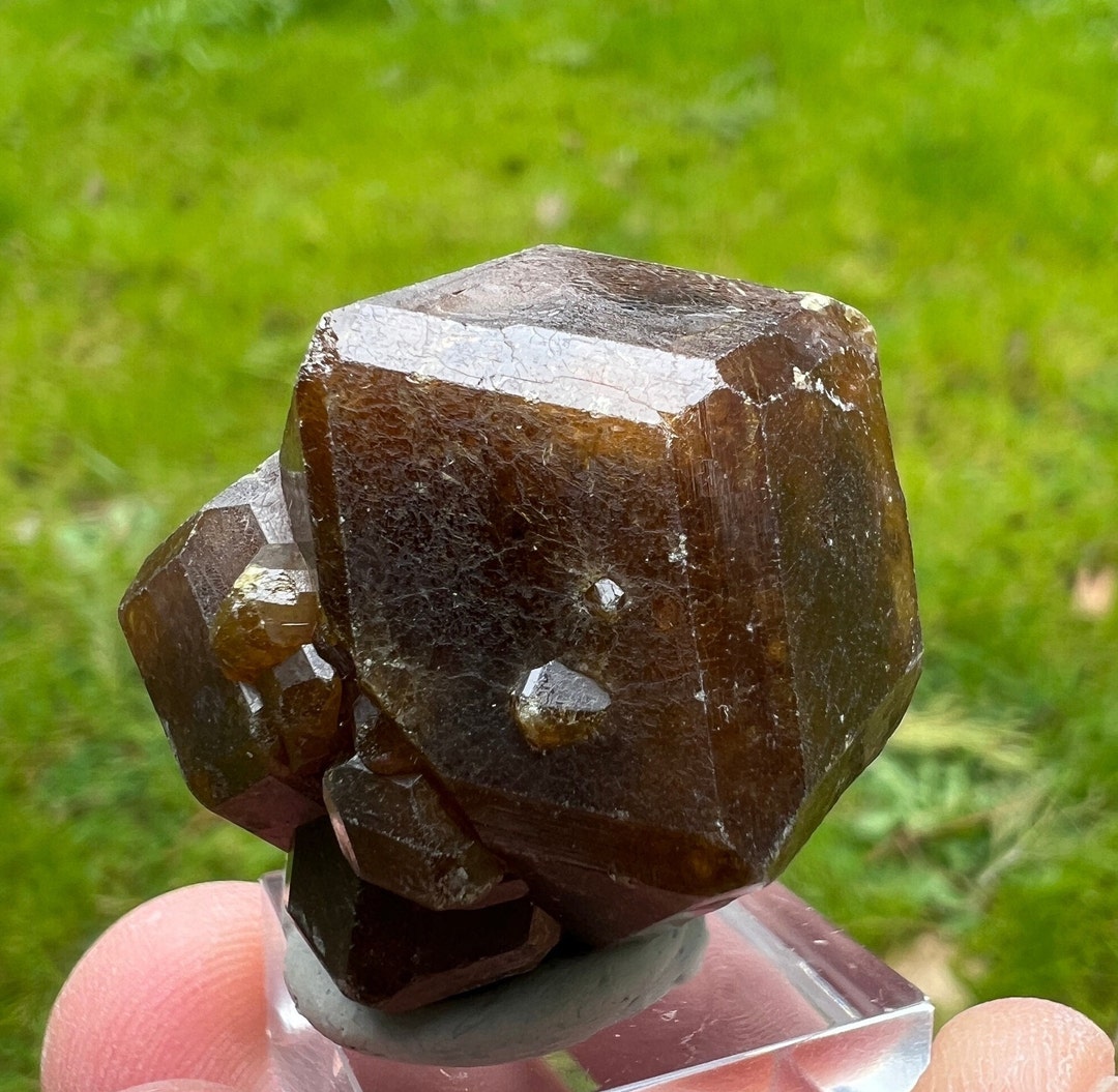 A+ Green Andradite Garnet Cluster 41 Grams • Lustrous Green Garnet ...